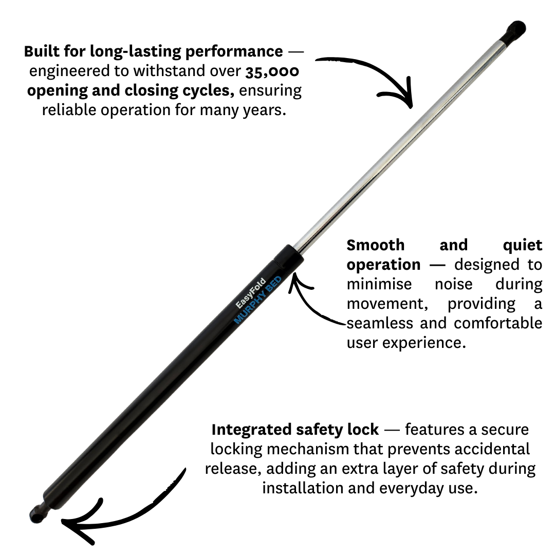 Murphy Bed Gas Struts Replacement | Vertical & Horizontal | NZ & AU ...